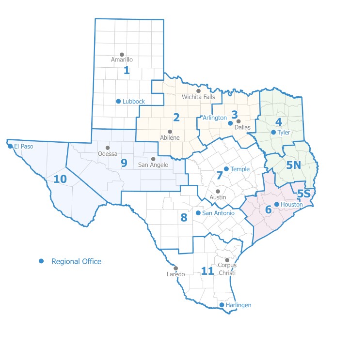 Texas County Numbers and Public Health Regions | Texas DSHS