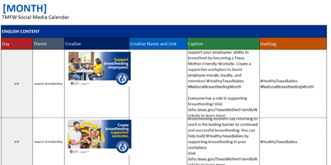 TMFW Social Media Resources | Texas DSHS